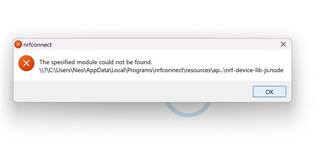 Nrf Connect For Desktop Install Fail Blank Screen And Error Windows