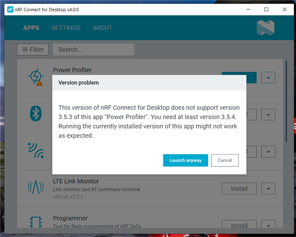 Ppk complains after updating nrfConnect to 4.0.0 - Nordic Q&A - Nordic DevZone - Nordic DevZone