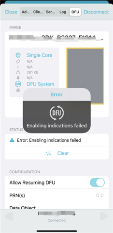 Upgrading ota will fail, prompting Error (0x03): GATT WRITE NOT PERMIT - Nordic Q&A - Nordic ...