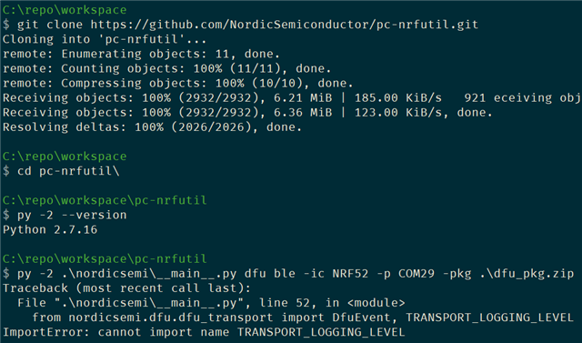 Running Error Of Nrfutil 5 2 From Source Code Nordic Qanda Nordic Devzone Nordic Devzone