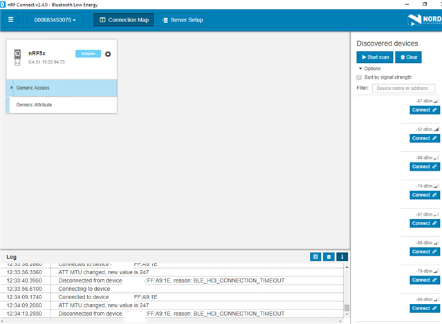 Nrf Connect Ble Hci Connection Timeout Error With Softdevice 6 1 0