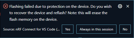 Unable to flash firmware(Using VsCode) due to APProtect (NRF9151) - Nordic Q&A - Nordic DevZone ...
