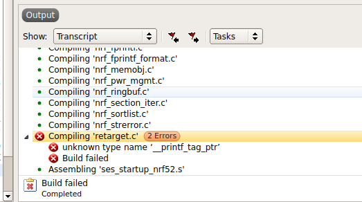 Getting the error while building the example project, ble_app_uart ... Getting the error while building the example project, ble_app_uart ...