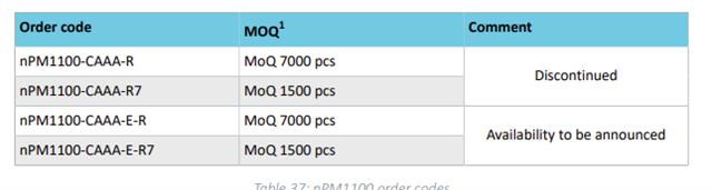 nPM1100-CAAA order codes - Nordic Q&A - Nordic DevZone - Nordic DevZone