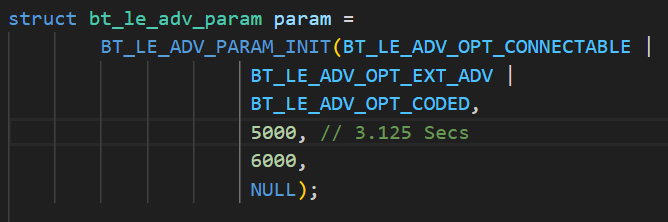 Central fails to establish connection with peripheral with large advertising interval (>3 ...